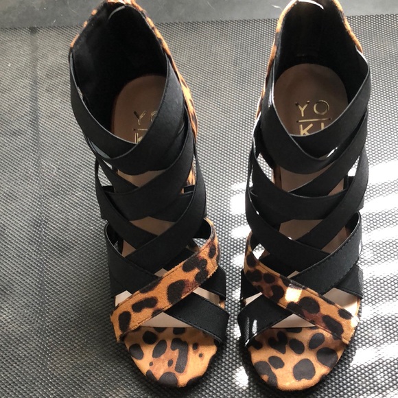 Yoki | Shoes | Nwob Yoki Cheetahblack Block Heel Sandals | Poshmark